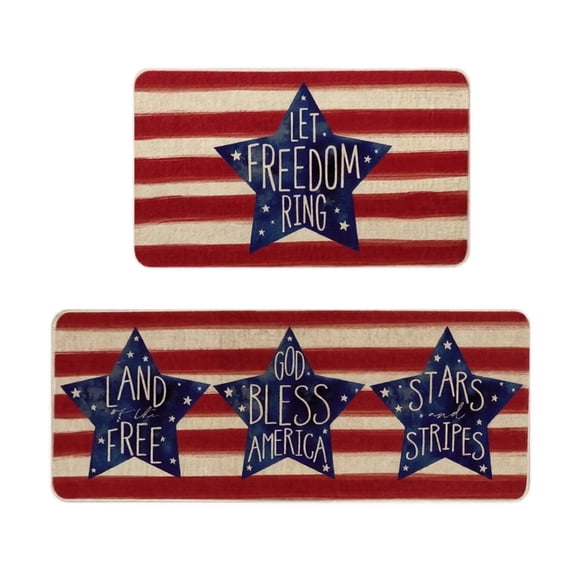 2PCS Independence Day Vintage Indoor Doormat Washable, Boho Entry Rug ...