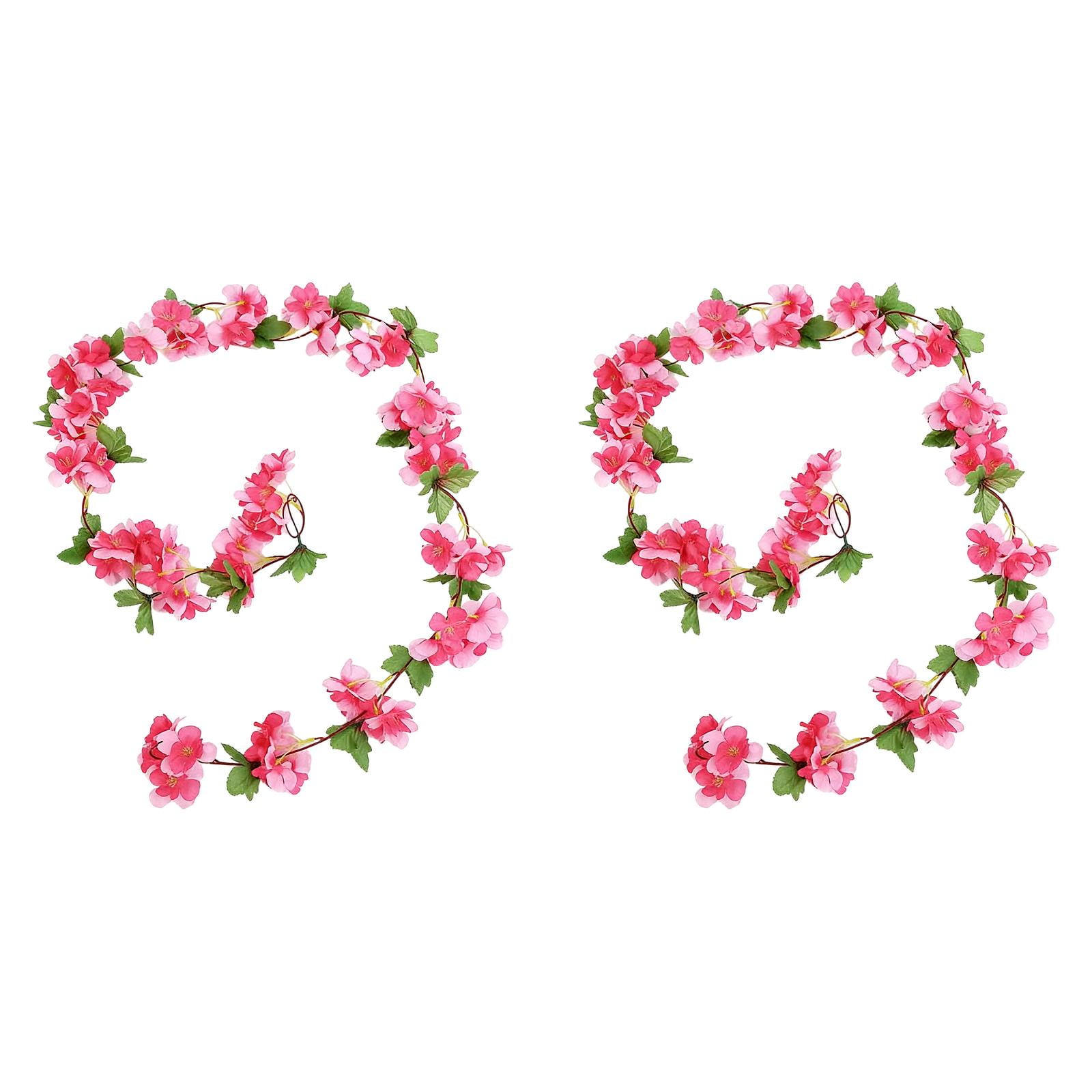 2PCS Indoor Artificial Cherry Blossom Garland, Silk Flower Vine for ...