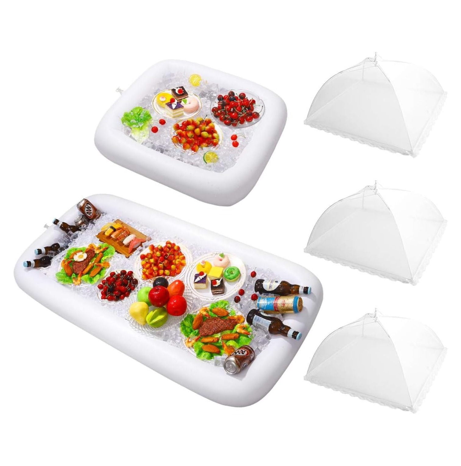 2PCS Inflatable Serving Bars with Drain Plug - Food Drink Salad Buffet ...