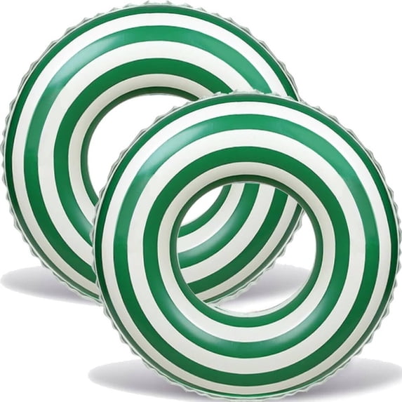 2PCS Inflatable Swim Ring,Striped Pool Large Swim Ring for Adults,30 ...