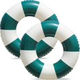 2PCS Inflatable Swim Ring,Striped Pool Large Swim Ring for Adults,30 ...