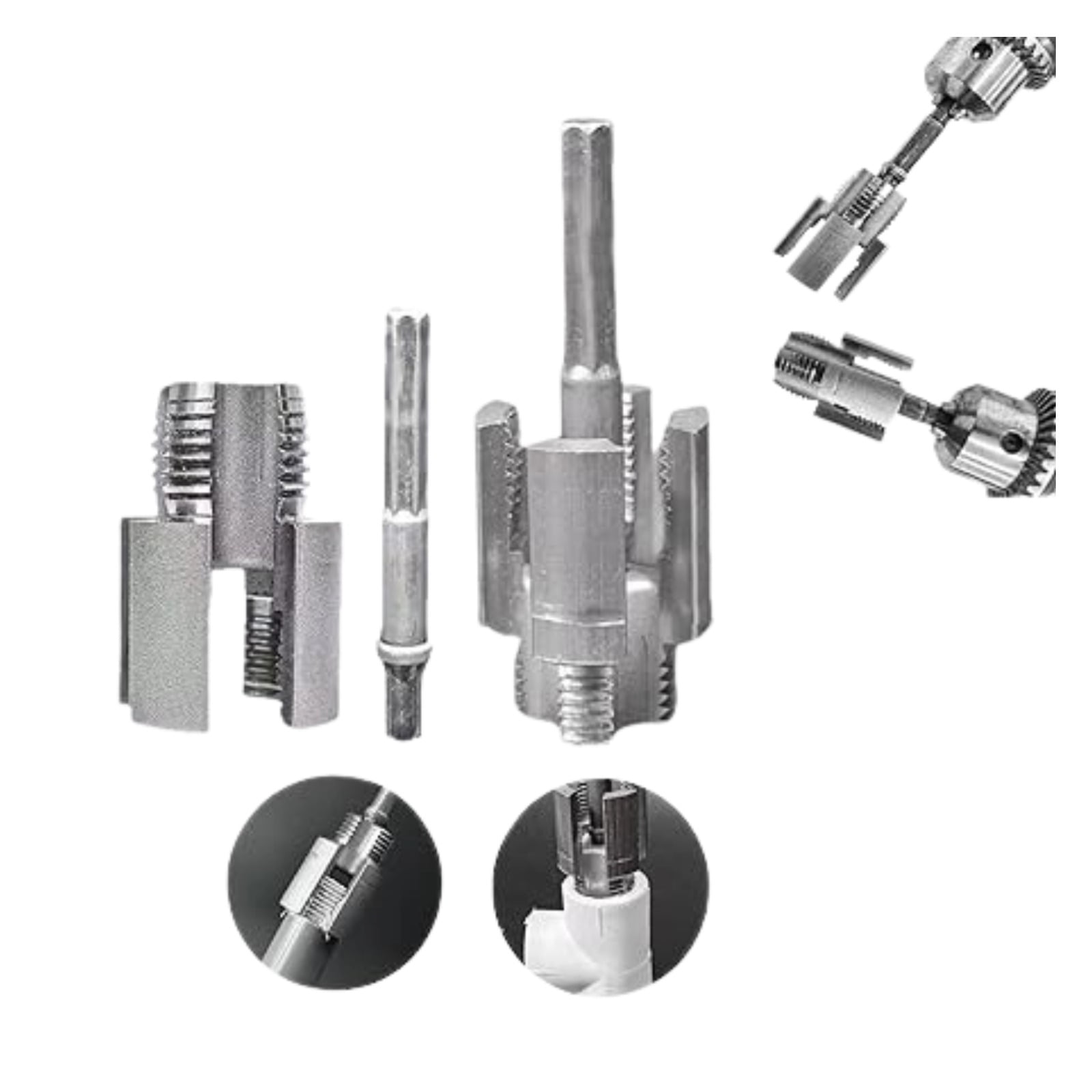 2pcs Integrated Internal External Pipe Threading Tool Dual Function