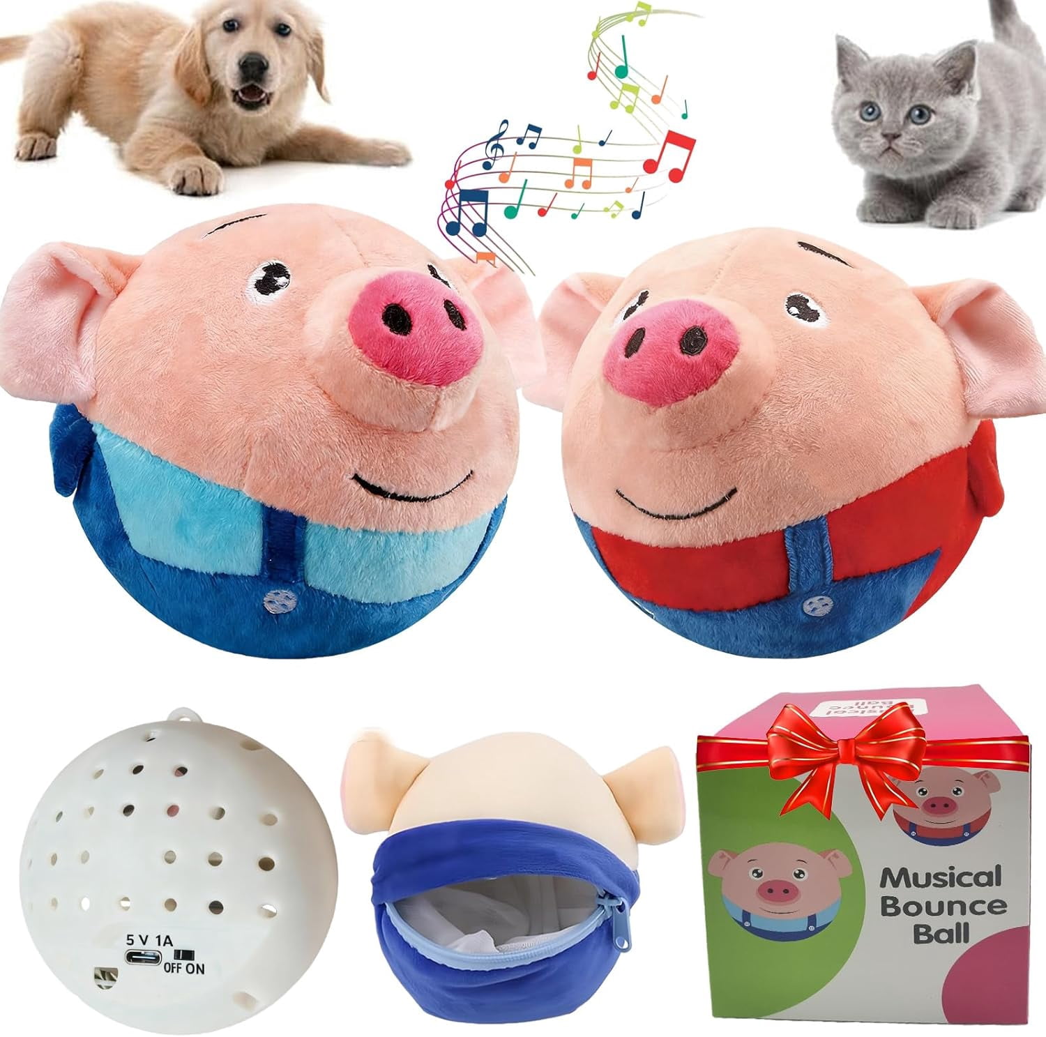 【2PCS】Interactive Dog Toys,Active Moving Pet Plush Toy with Recording ...