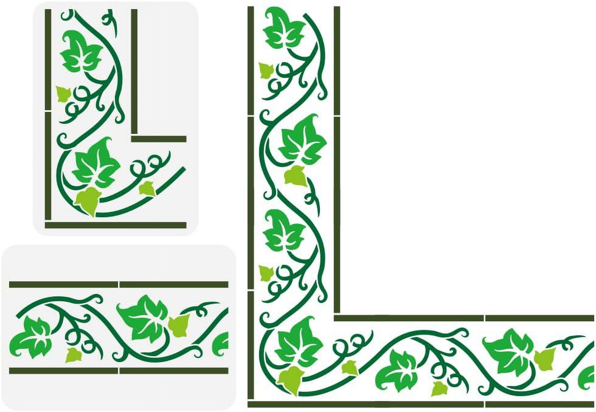 2PCS Ivy Medieval Border Painting Stencil - Large Ivy Vines Stencil for ...