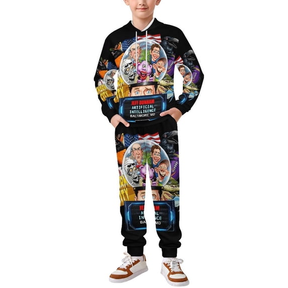 2PCS Jeff Retro Dun-haw Tracksuit Outfit Hoodie Sweatshirt & Jogger ...