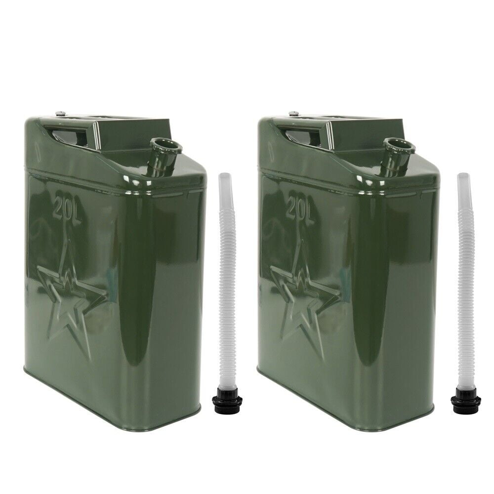 2PCS Jerry Can 5 Gallon 20L Can Metal Tank Emergency Backup Off-road ...