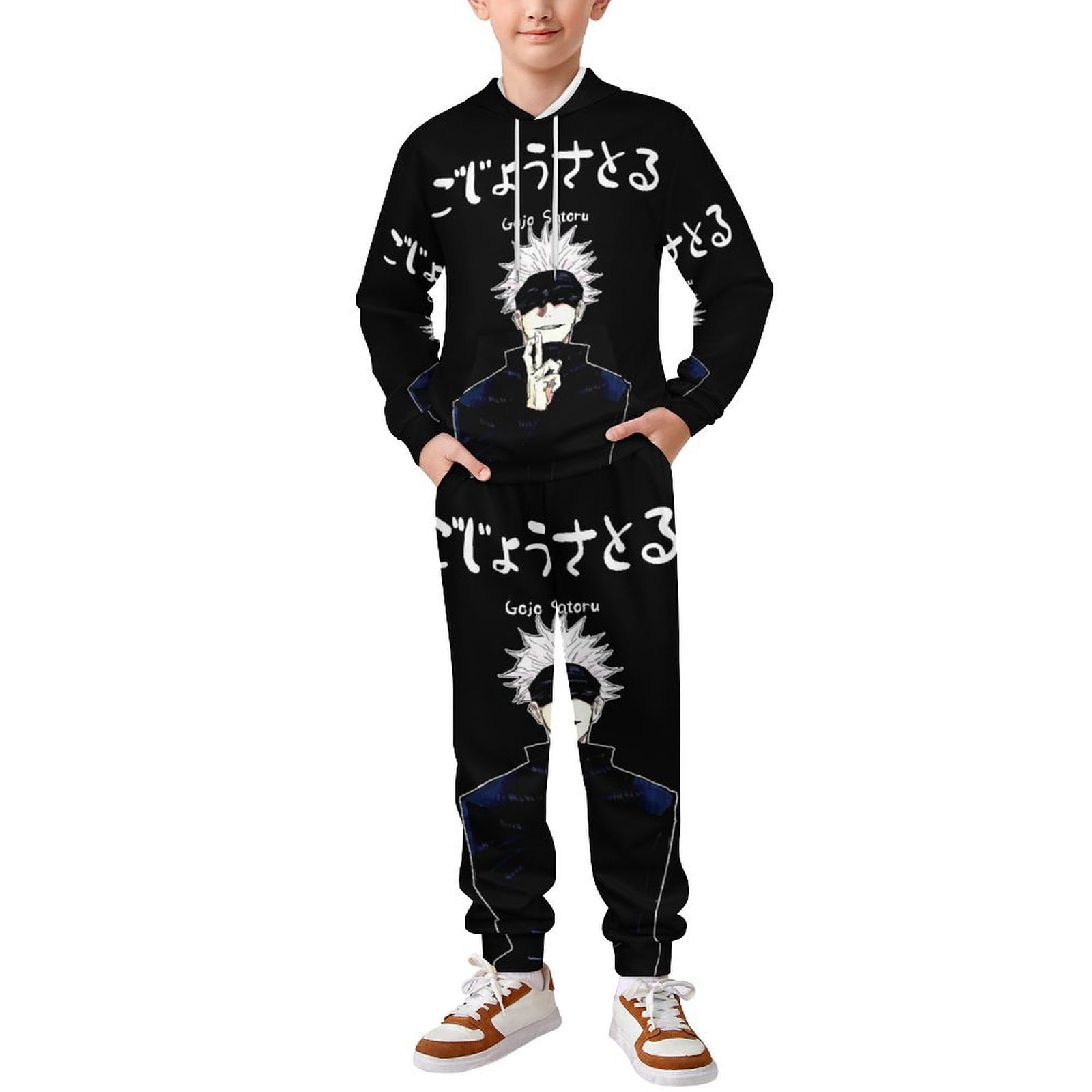 2PCS Jujutsu Anime Kaisen Tracksuit Outfit Hoodie Sweatshirt & Jogger ...