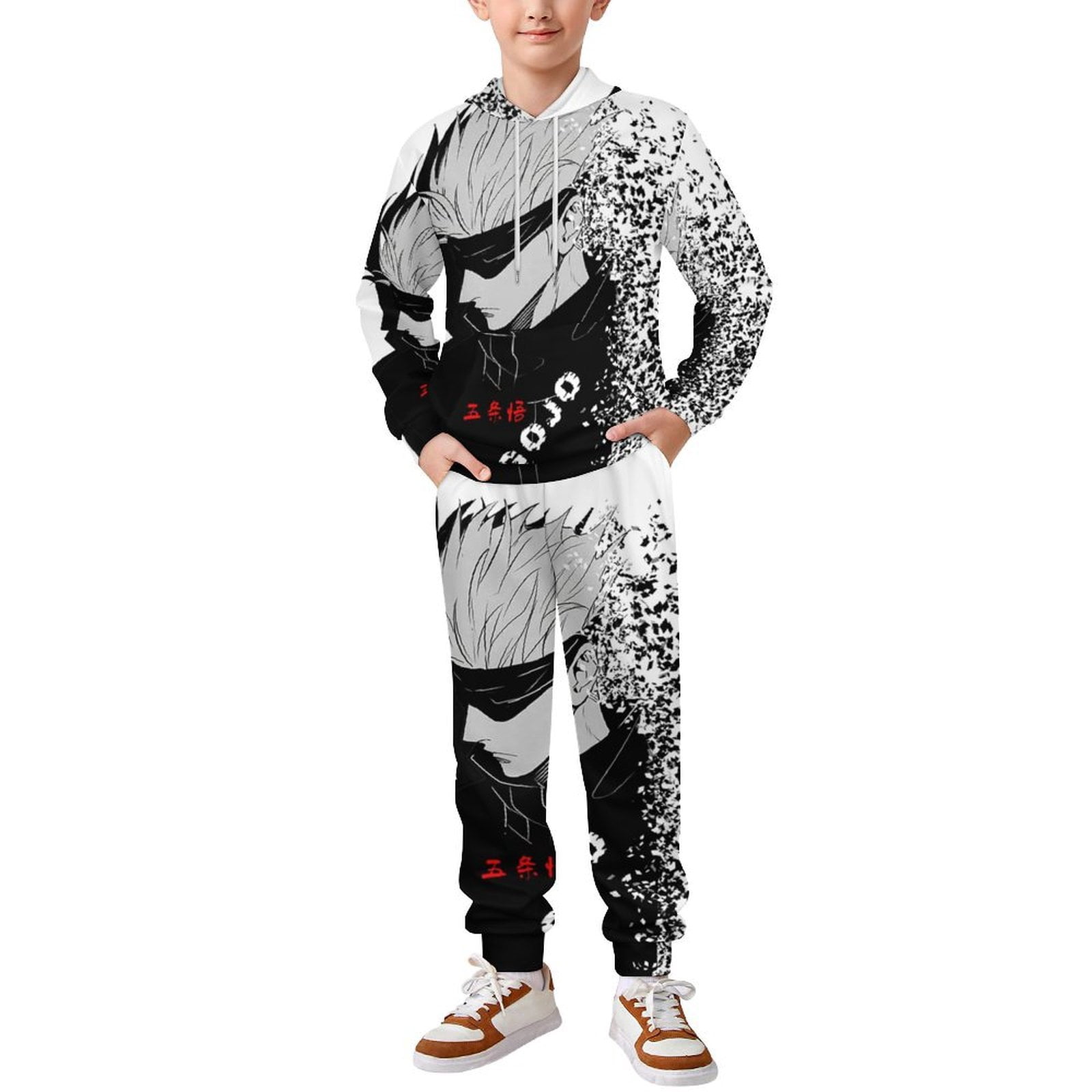2PCS Jujutsu Anime Kaisen Tracksuit Outfit Hoodie Sweatshirt & Jogger ...