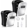 2PCS Key Safe Wall Mounted, Key Lock Box Outdoor, Key Box with 4 Digit ...