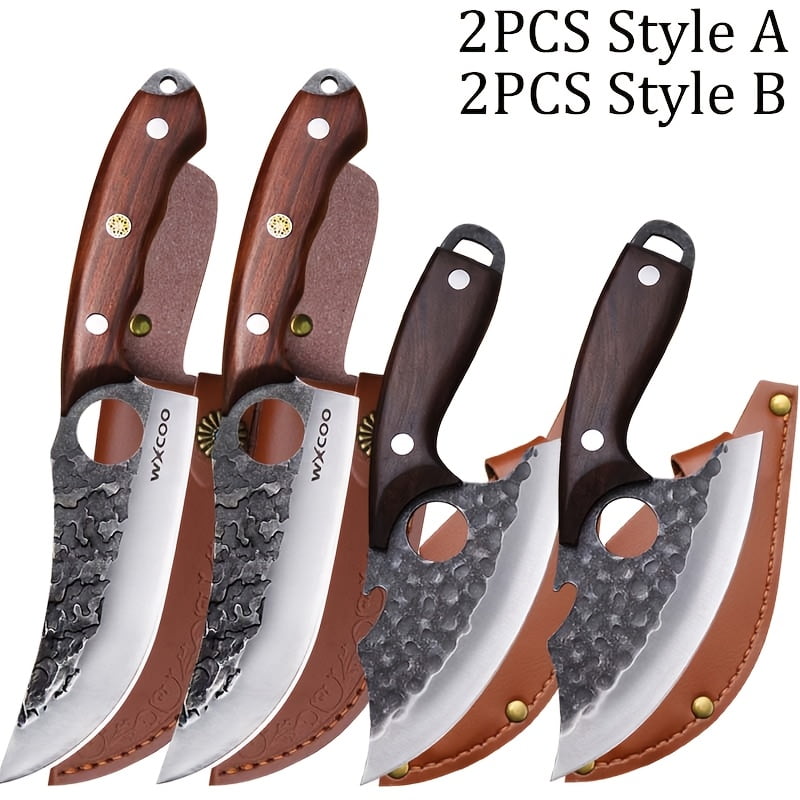 2PCS Kitchen Knife Set Stainless Steel Boning Barbecue Multipurpose ...