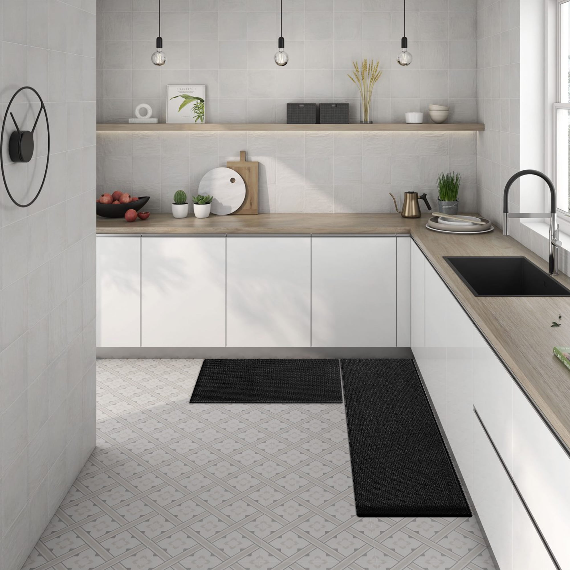 OCHAPA Red Kitchen Mat, 17.3 x 30 in, Easy To Clean 2 Count - Walmart.com