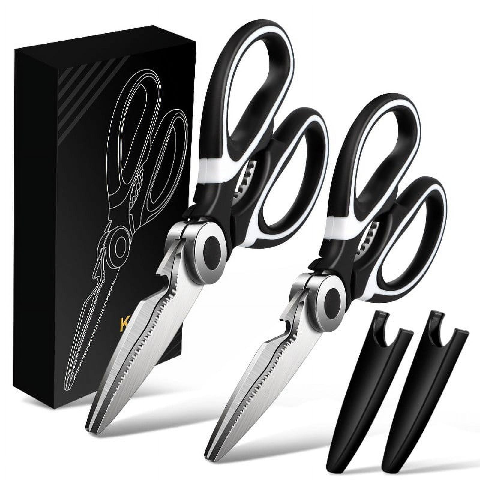 2PCS Kitchen Scissors Set, Sharp Stainless Steel Kitchen Scissors ...