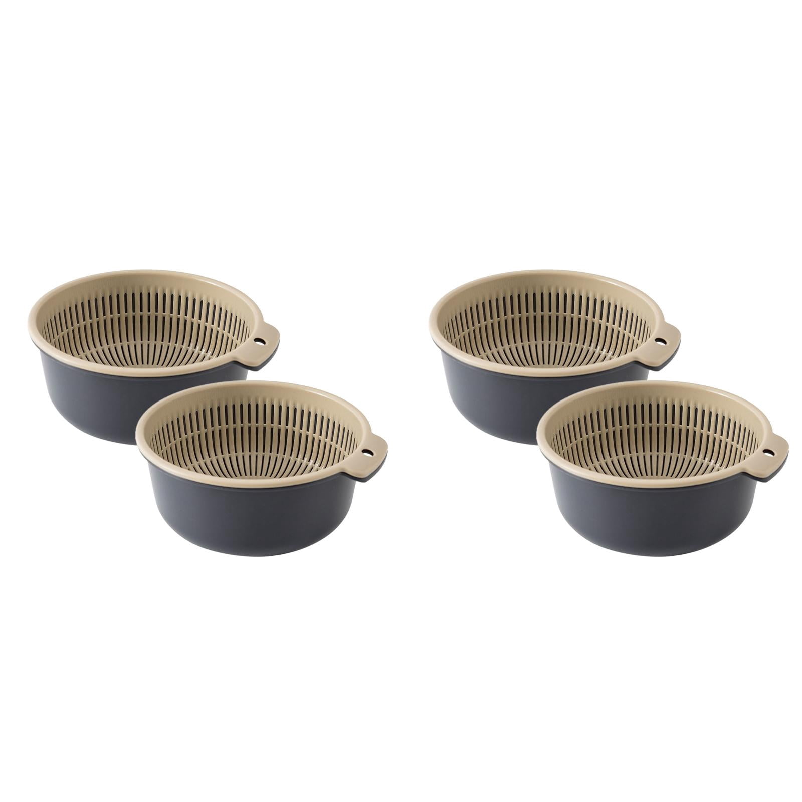 2PCS Kitchen Washing Basket Fruit Basket Basket Round Two Layer Of ...
