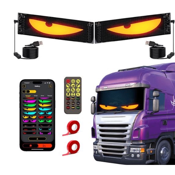 2PCS LED Eyes for Car Windshield, 23.6x4.72in Devil Eyes Light for Cars ...