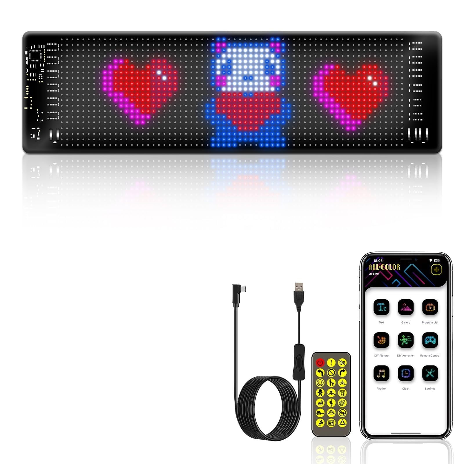 2PCS LED Eyes for Truck Windshield, Devil Eyes Light for Cars with Animated, Dynamic Big Eye ...