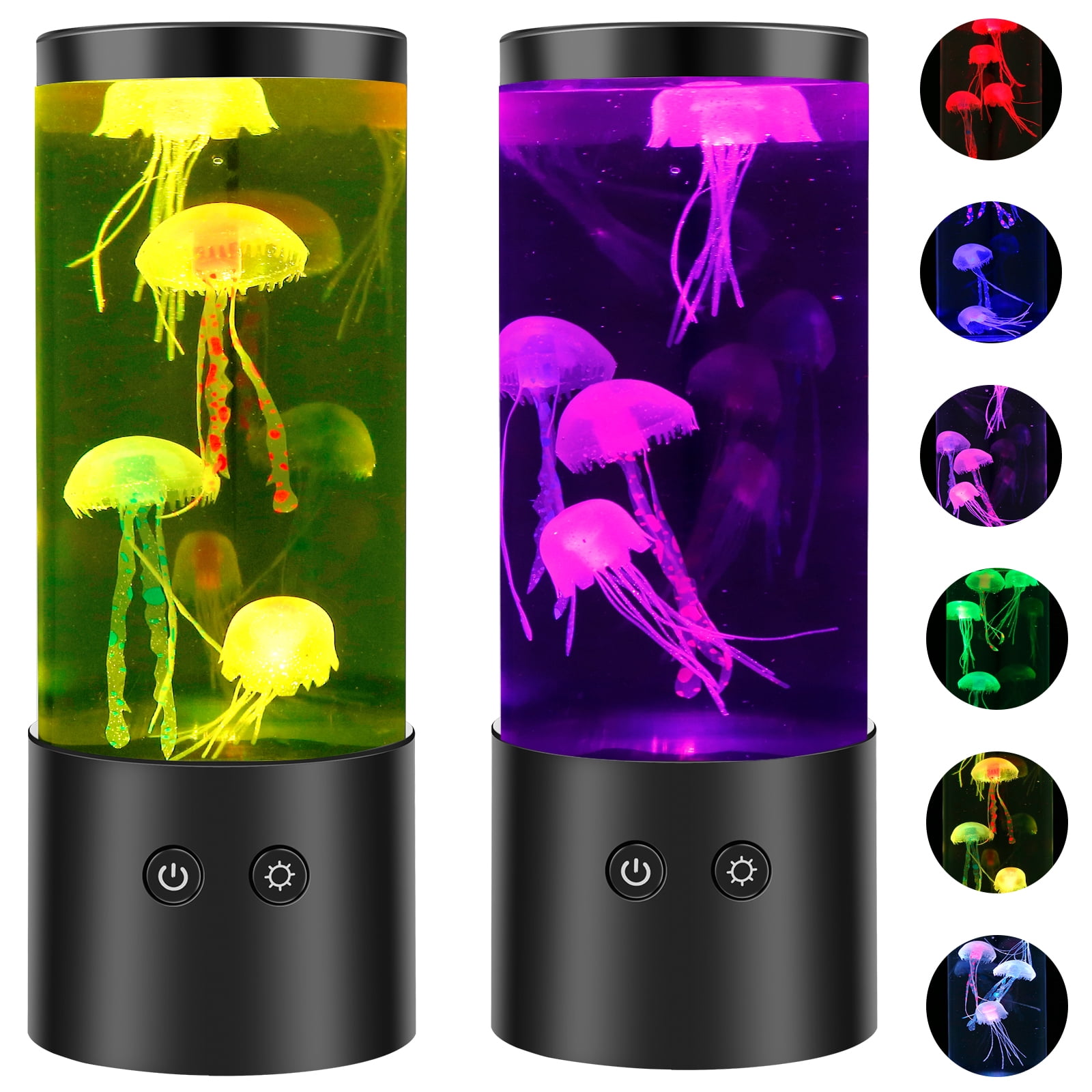 2PCS LED Jellyfish Lamp with 7 Colors Changing USB/Battery Operated ...