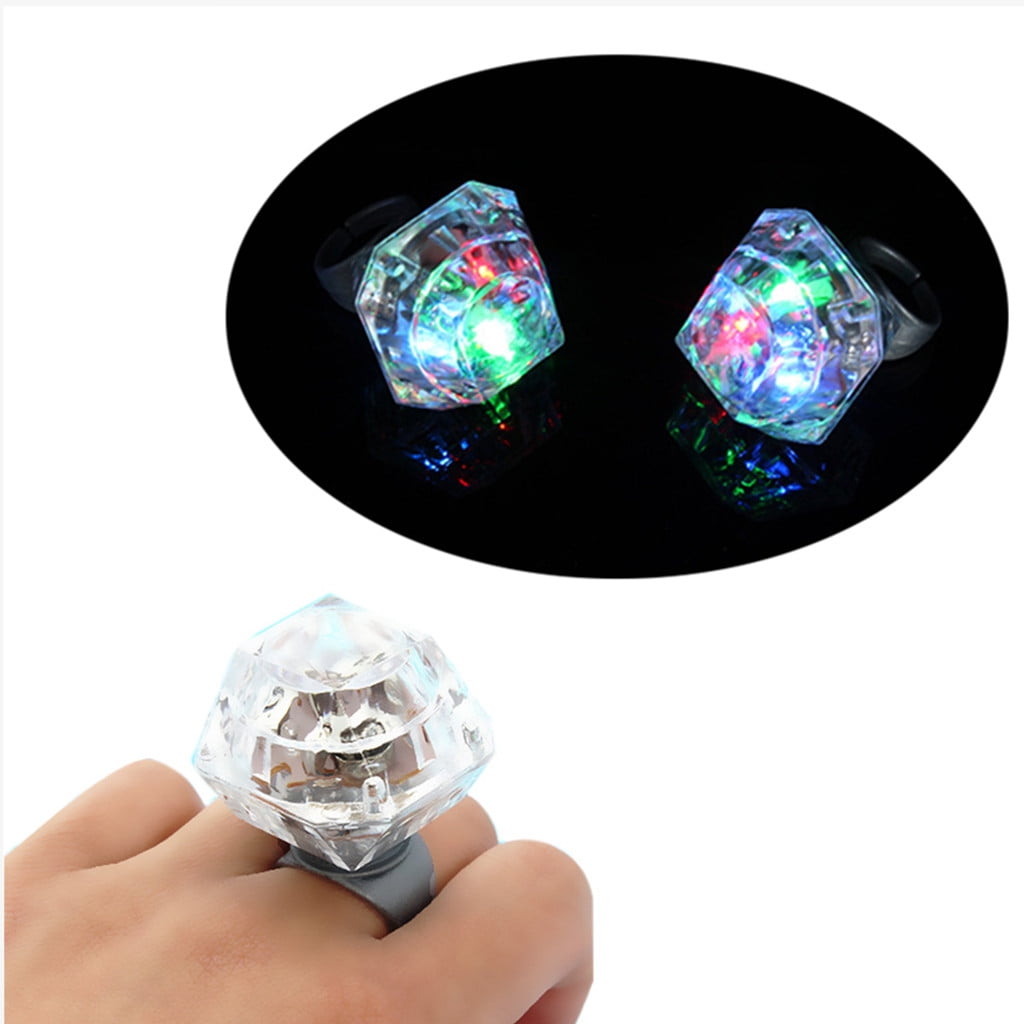 2PCS LED Light Up Finger Ring Glow Night Glow Toys For Kids Adults ...
