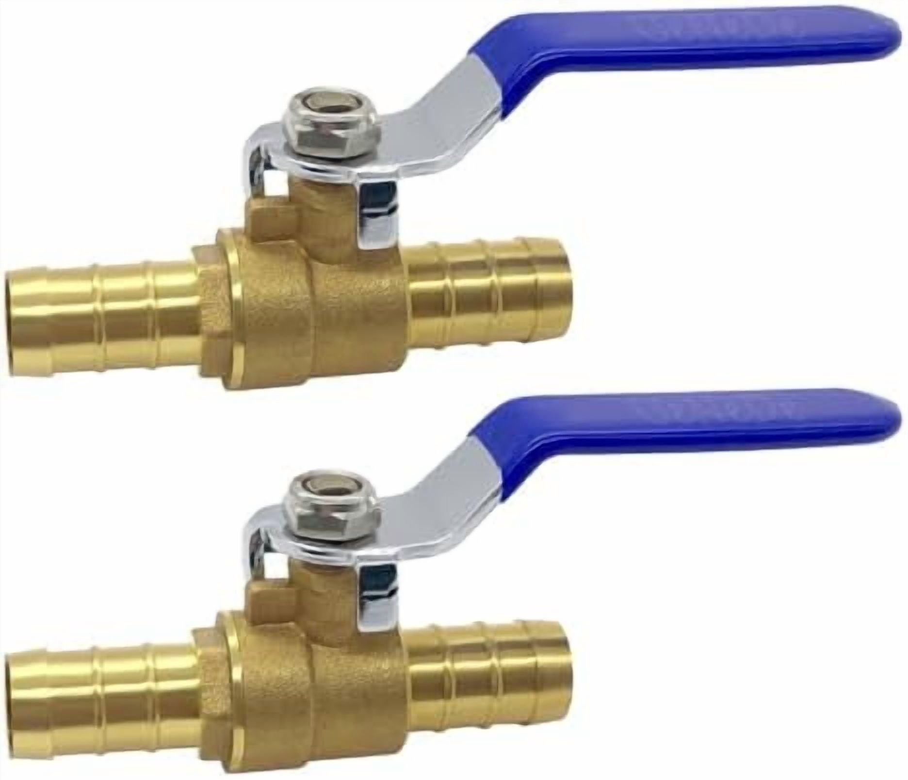 2PCS LF Brass 3/4 Inch PEX Barb Full Port Shut Off Ball Valve Pipe ...