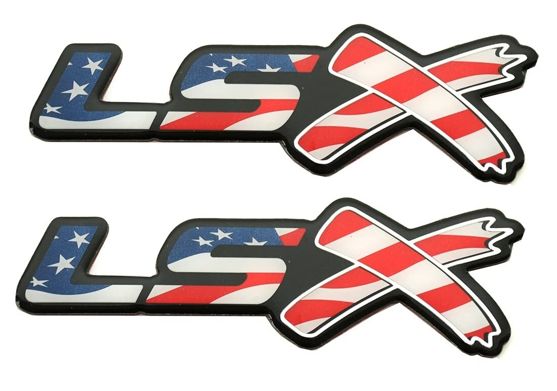 2PCS LSX Badge, LSX Side Fender Rear Lid Boot Trunk Emblem of American ...