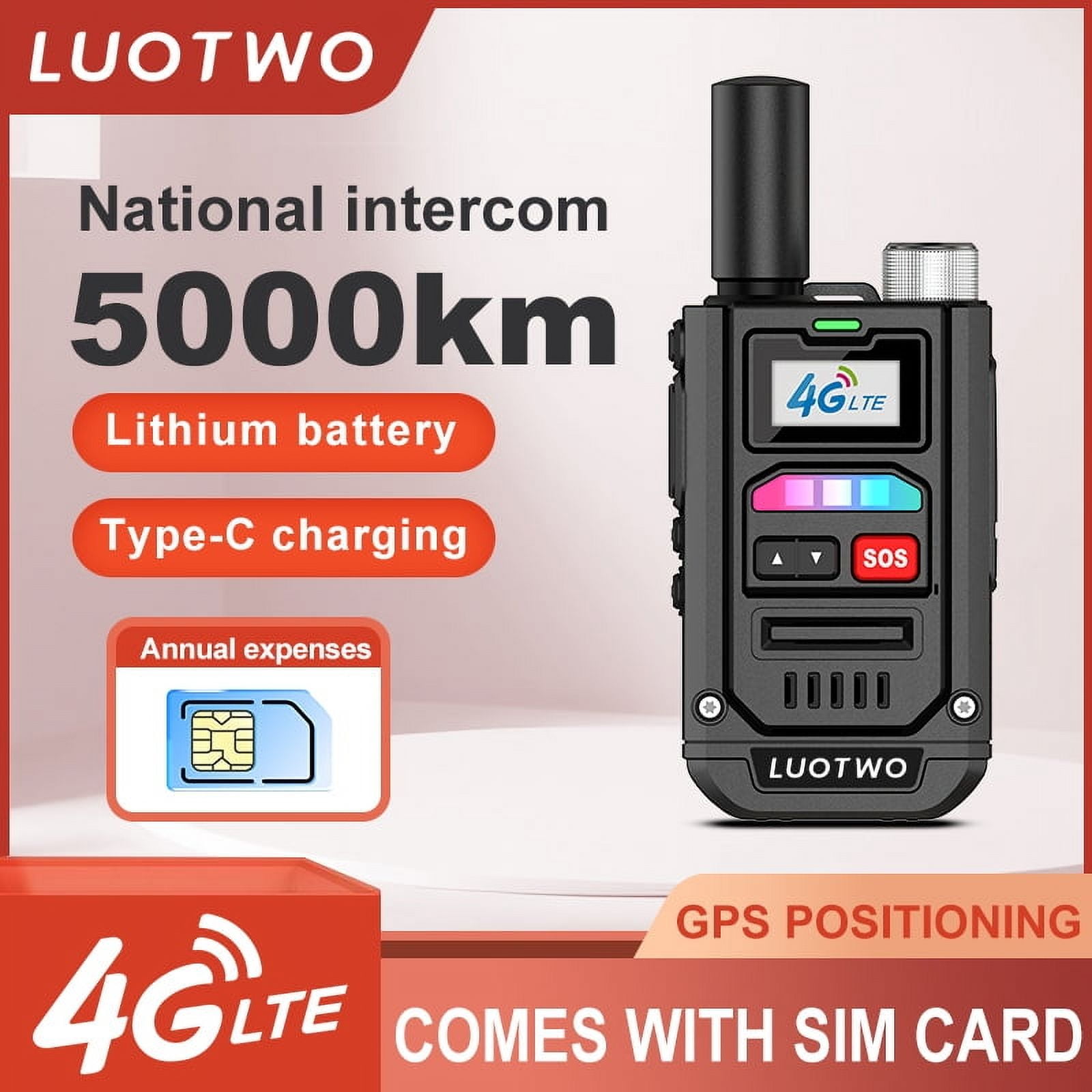 2PCS LUOTWO N6800 global-ptt POC walkie talkie internet 4G Two-way ...