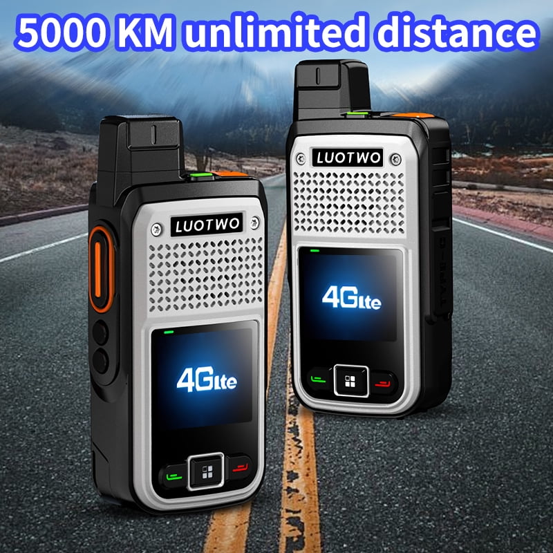 2PCS LUOTWO W500 global-ptt POC walkie talkie internet 4G Two-way radio ...
