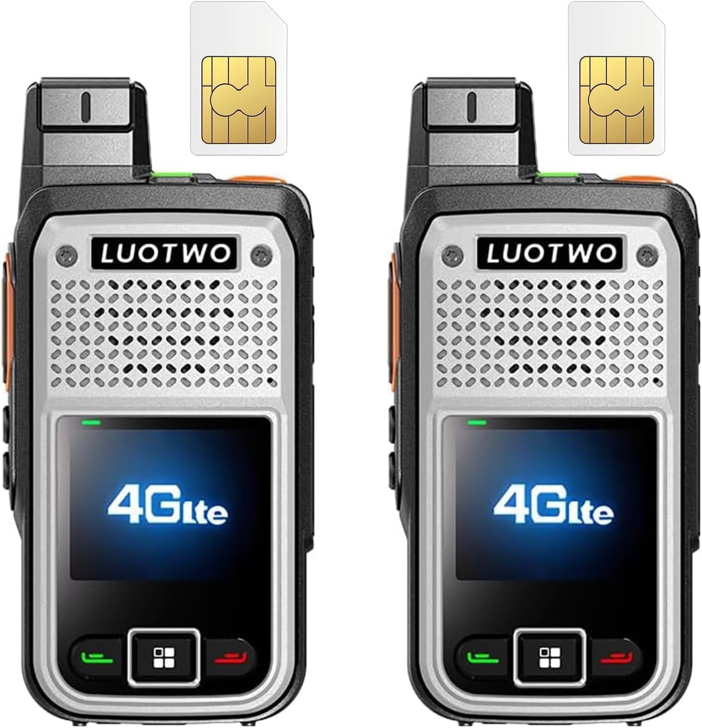 2PCS LUOTWO W500 global-ptt POC walkie talkie internet 4G Two-way radio ...