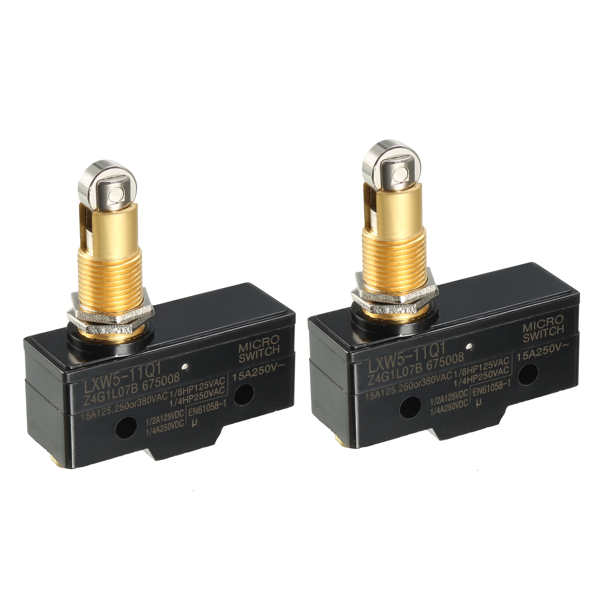 2PCS LXW5-11Q1 1NO + 1NC Panel Mount Roller Plunger Micro Switches ...