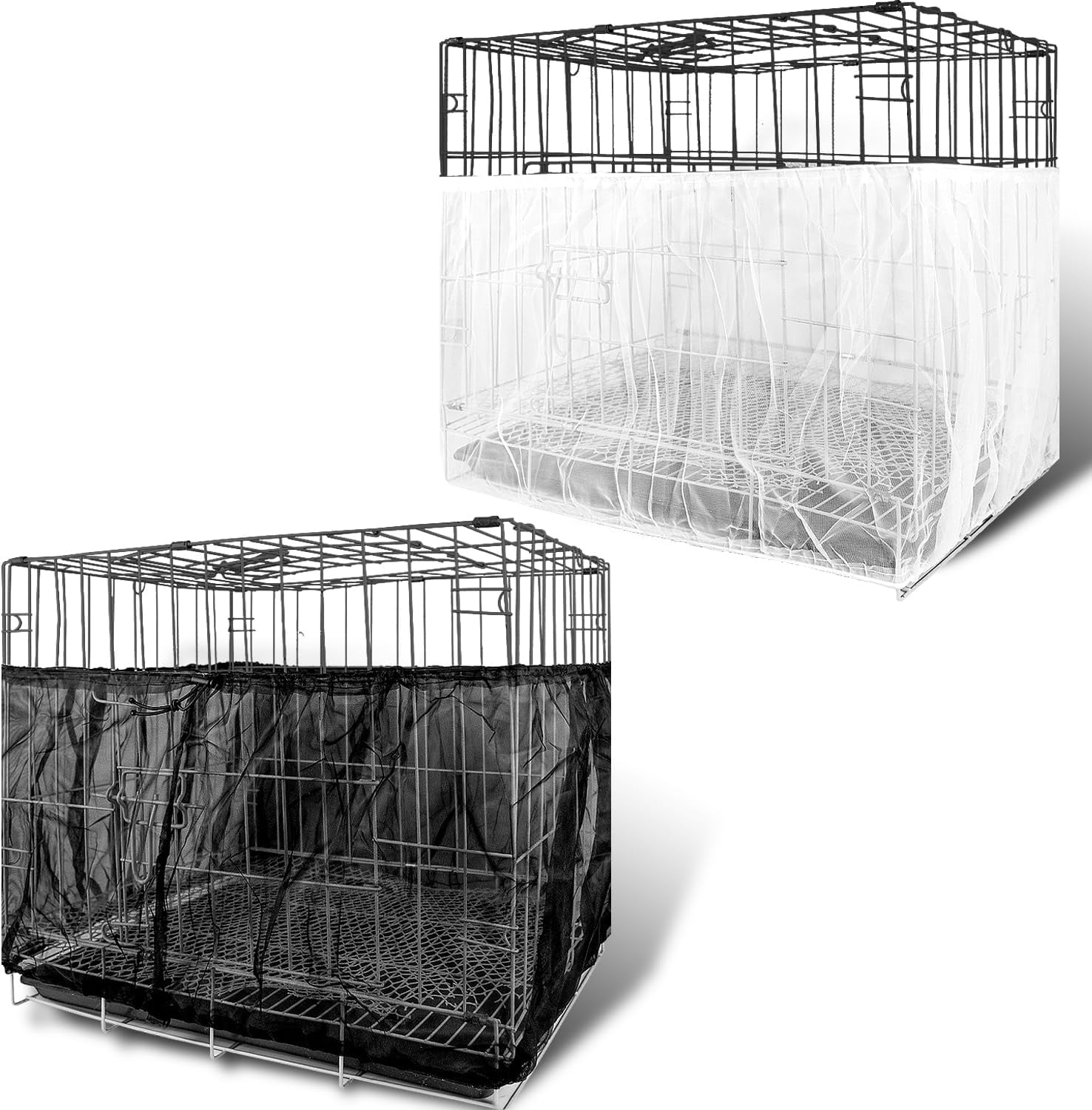 2PCS Large Bird Cage Cover,Bird Cage Seed Catcher, Universal Adjustable ...