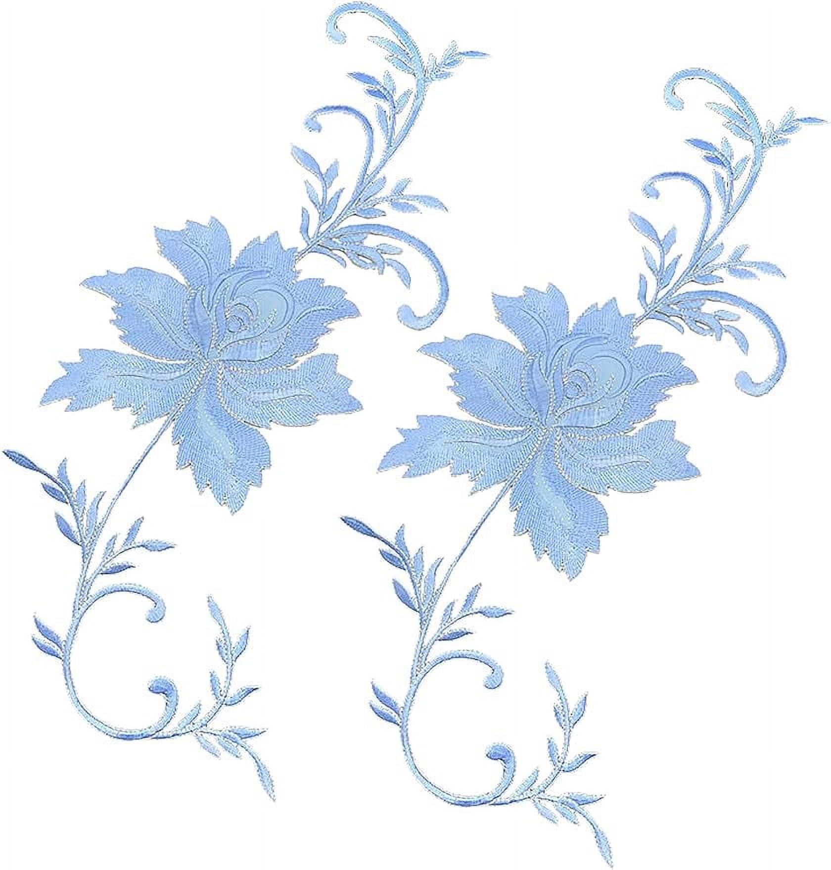 2PCS Large Peony Flowers Embroidered Iron On Patch Embroidered Garment ...