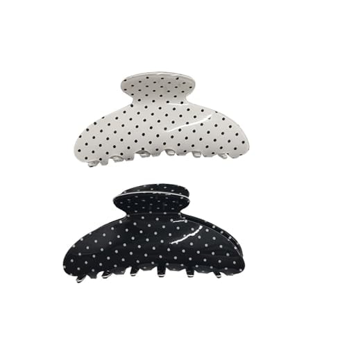 2PCS Large Shark Claw Clips French Sweet Wave Point Hair Clips Black ...