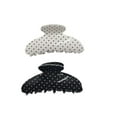 2PCS Large Shark Claw Clips French Sweet Wave Point Hair Clips Black ...