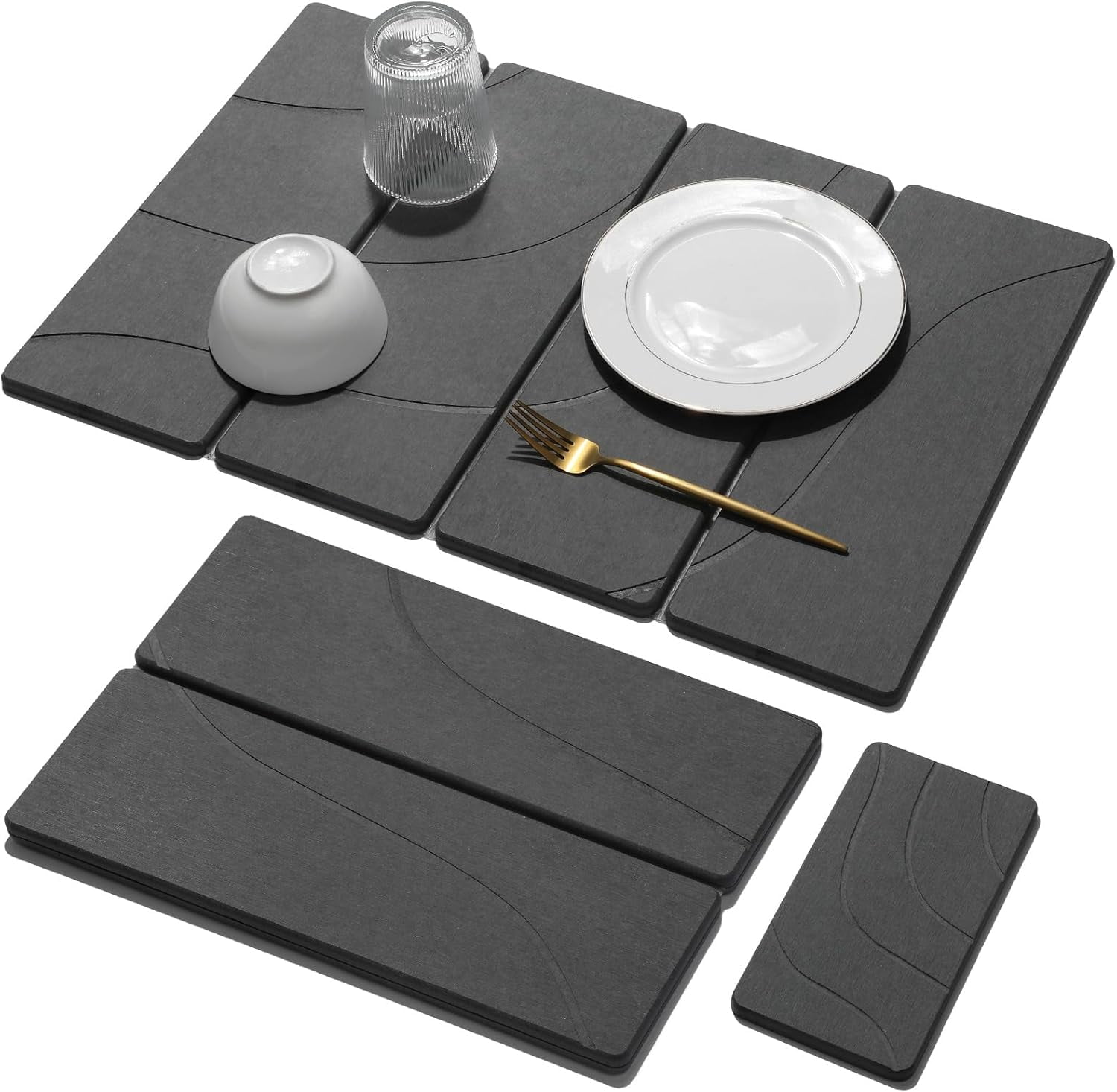 2PCS Large Stone Dish Drying Mat for Kitchen Counter Quick Dry Stone ...