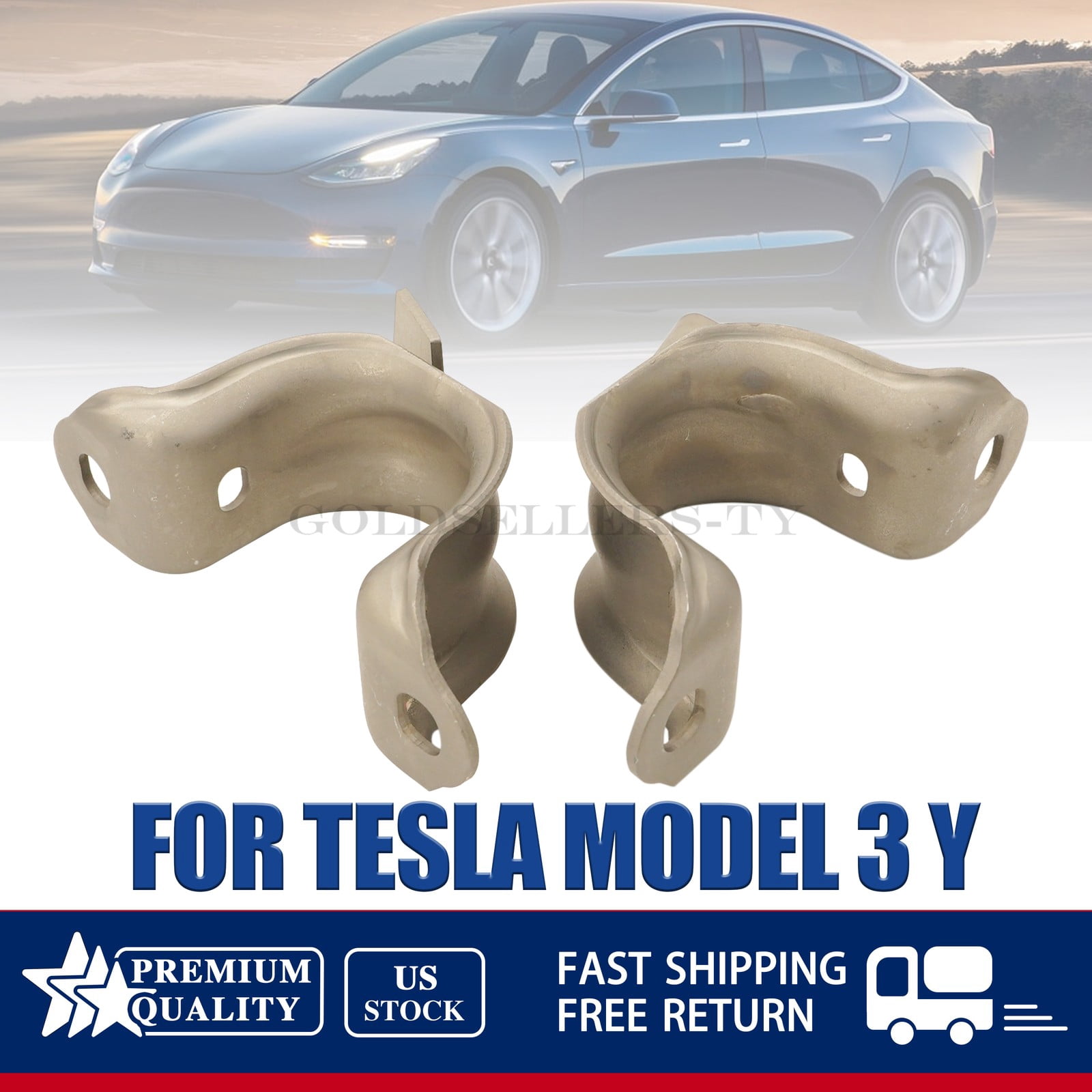 2PCS Left Or Right Front Bar Sway Bracket Silver For Tesla Model 3 Y ...