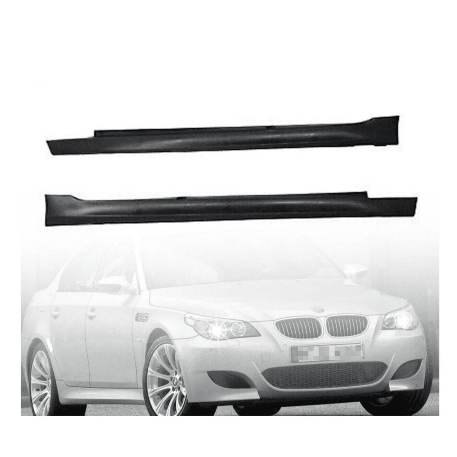 2PCS Left & Right Side Skirts Panels Extension Kit For 2004-2010 BMW ...
