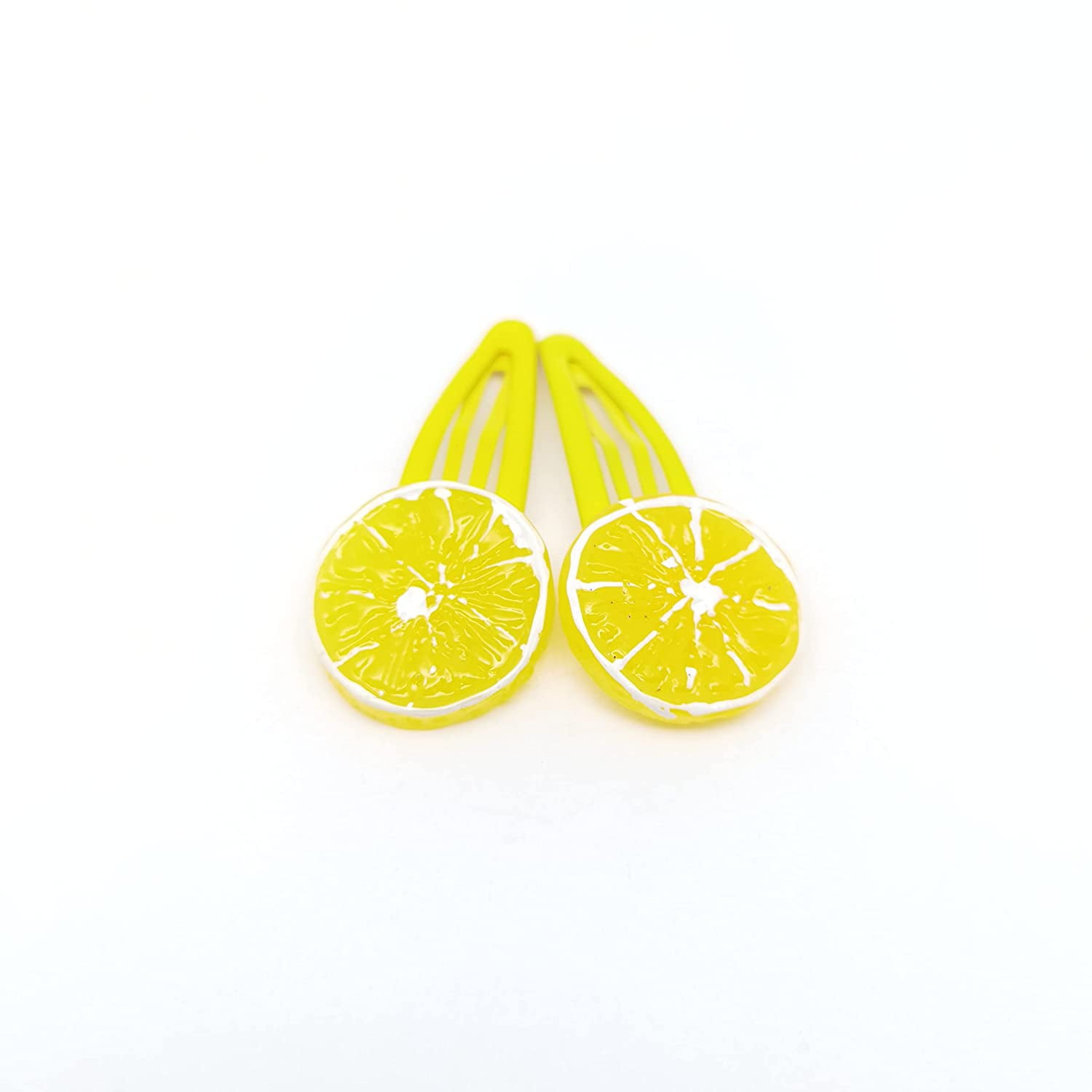 2PCS Lemon Slice Snap Hair Clips for Women Girls Bangs Side Hairpins ...