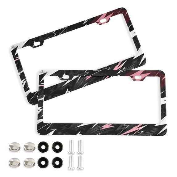 2PCS License Plate Frame Universal 12x6 Inch Stainless Steel Car Tag ...