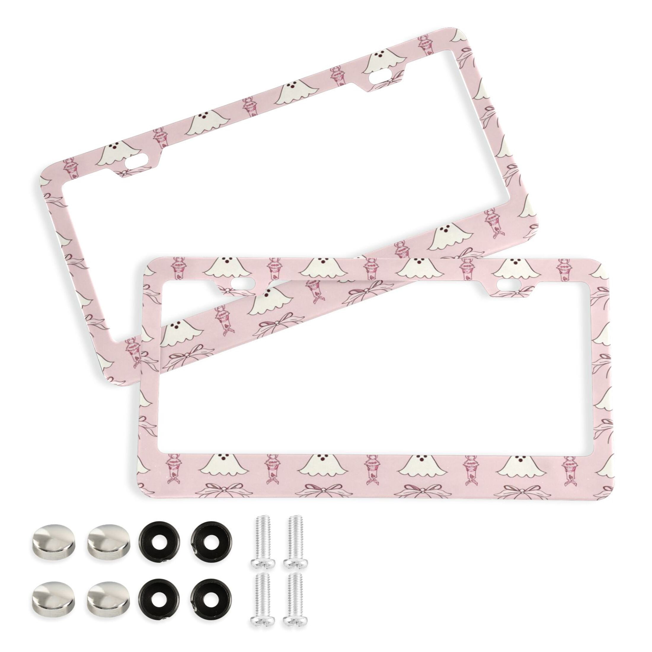 2PCS License Plate Frame Universal 12x6 Inch Stainless Steel Car Tag ...