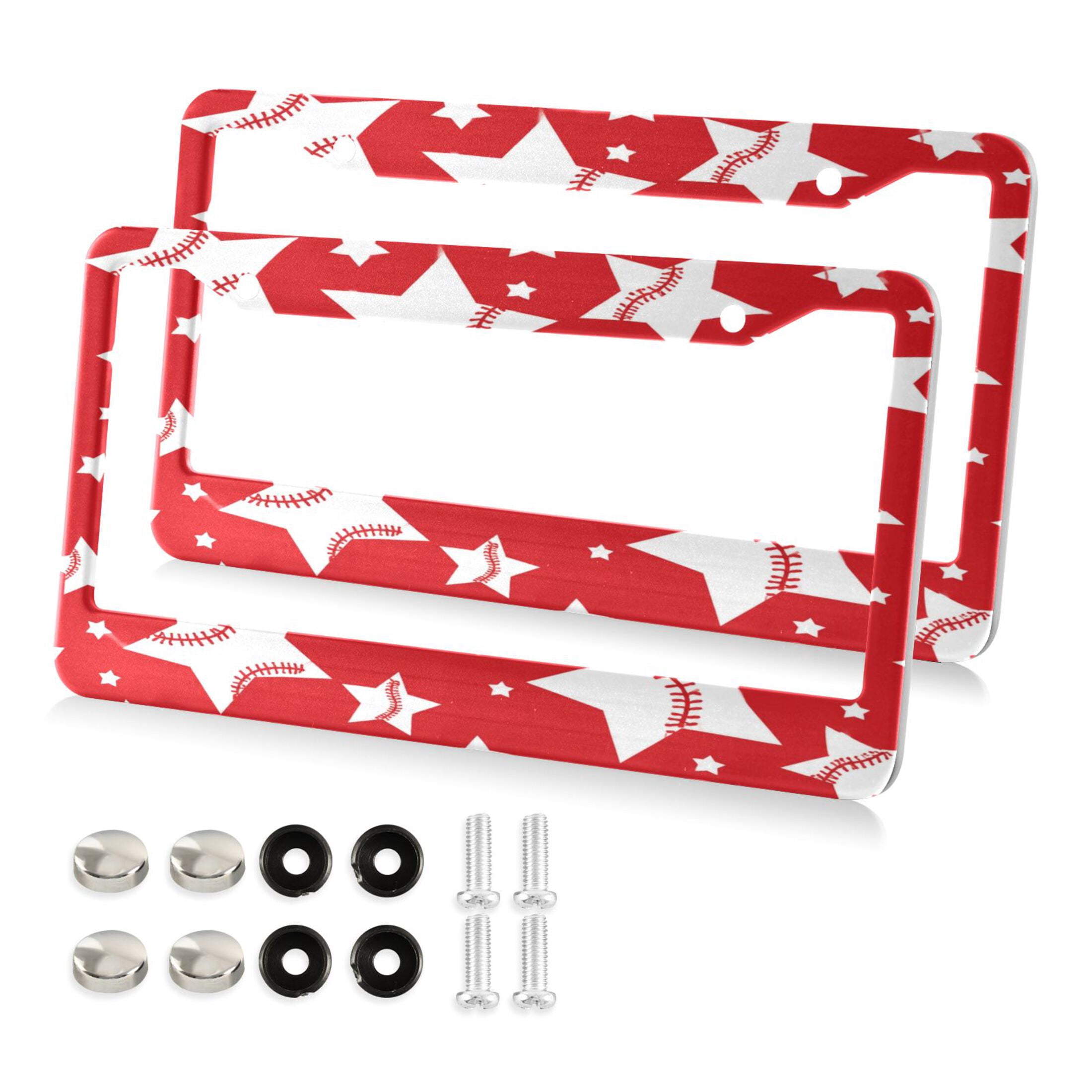 2PCS License Plate Frame Universal 12x6 Inch Stainless Steel Car Tag ...