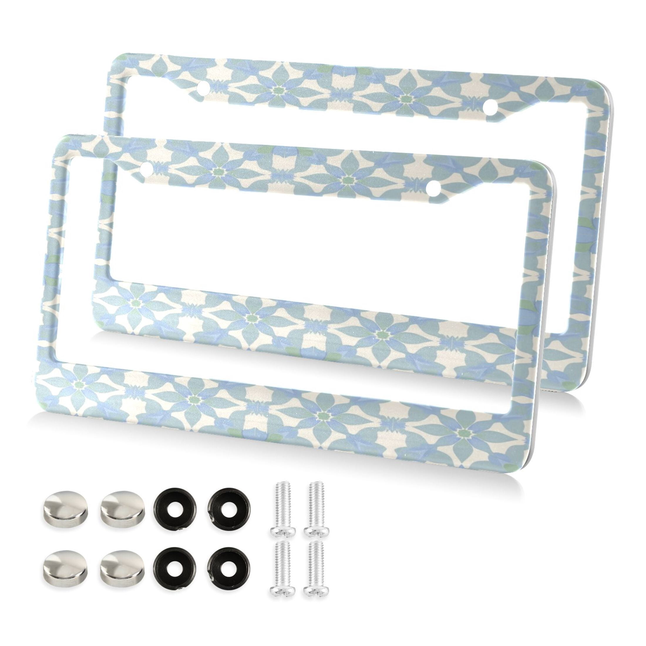 2PCS License Plate Frame Universal 12x6 Inch Stainless Steel Car Tag ...