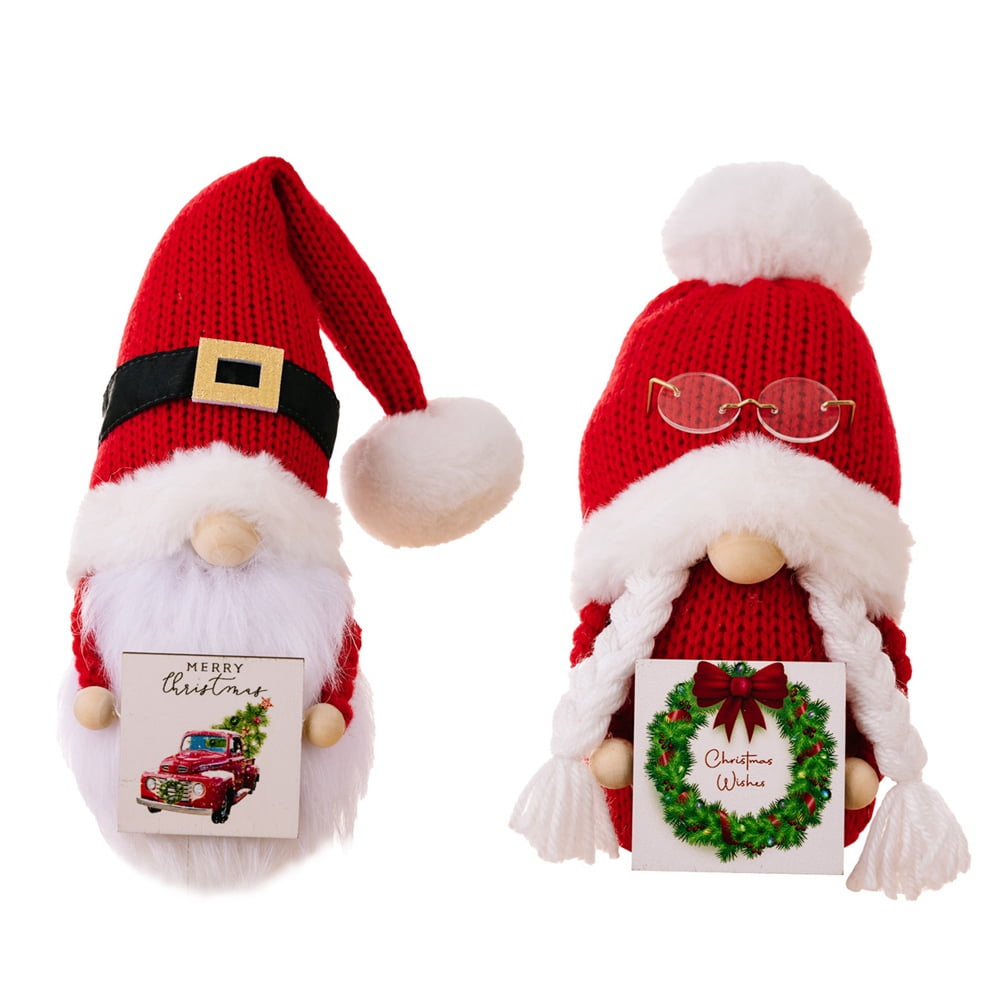 2PCS Lighted Gnomes Christmas Decorations 11" Christmas Gnome with ...