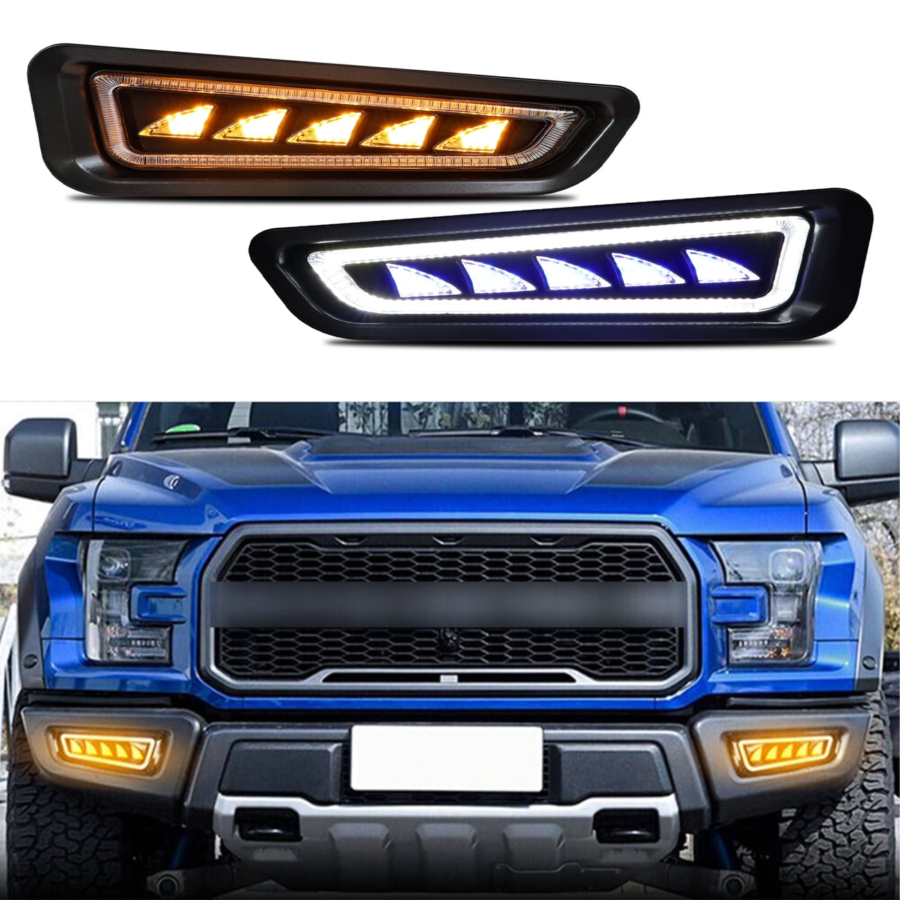 2PCS Lights LED Sequential Amber Turn Signal Compatible With for 2017 ...