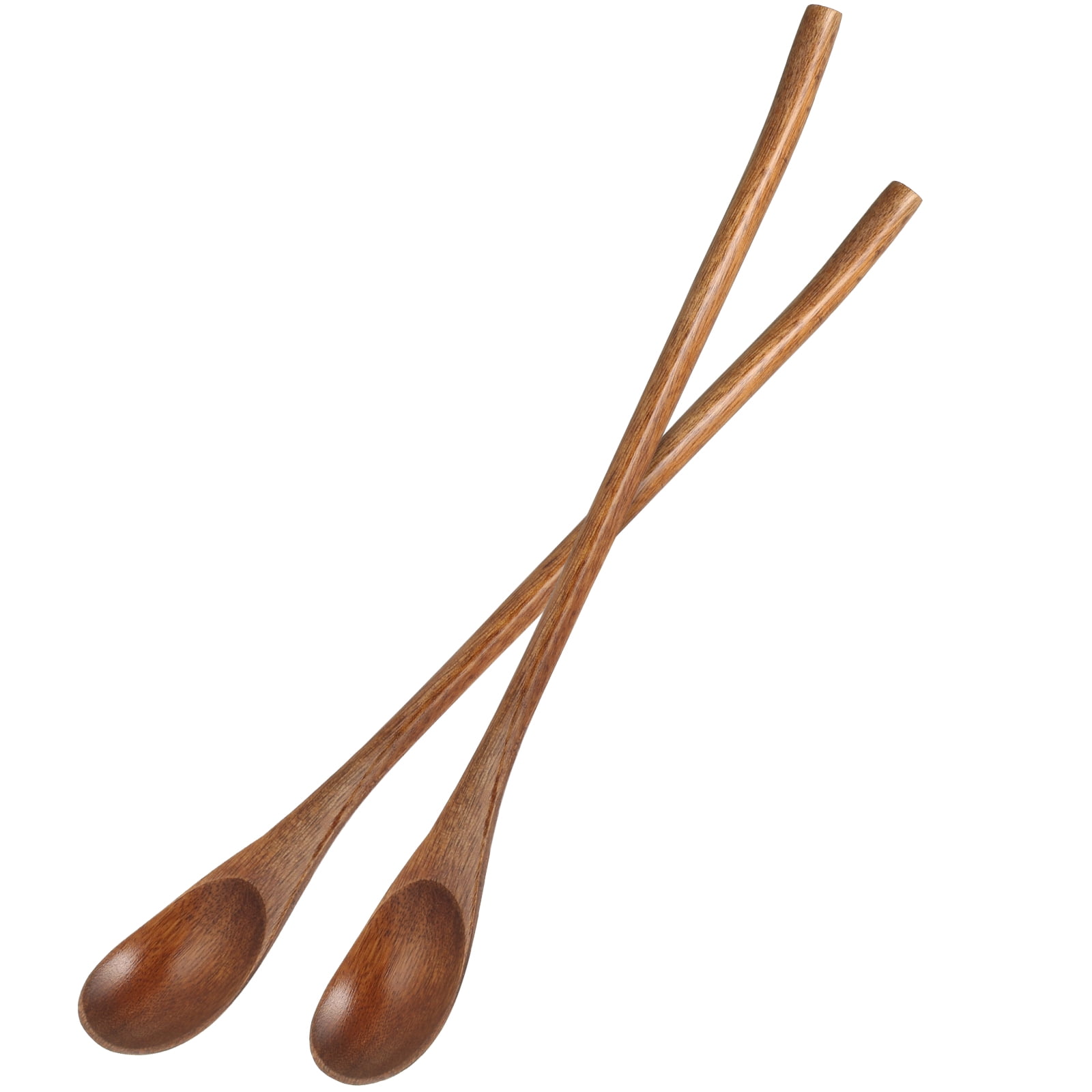 2PCS Long Wooden Spoon for Eating Mixing Stirring Long Handle Spoon ...