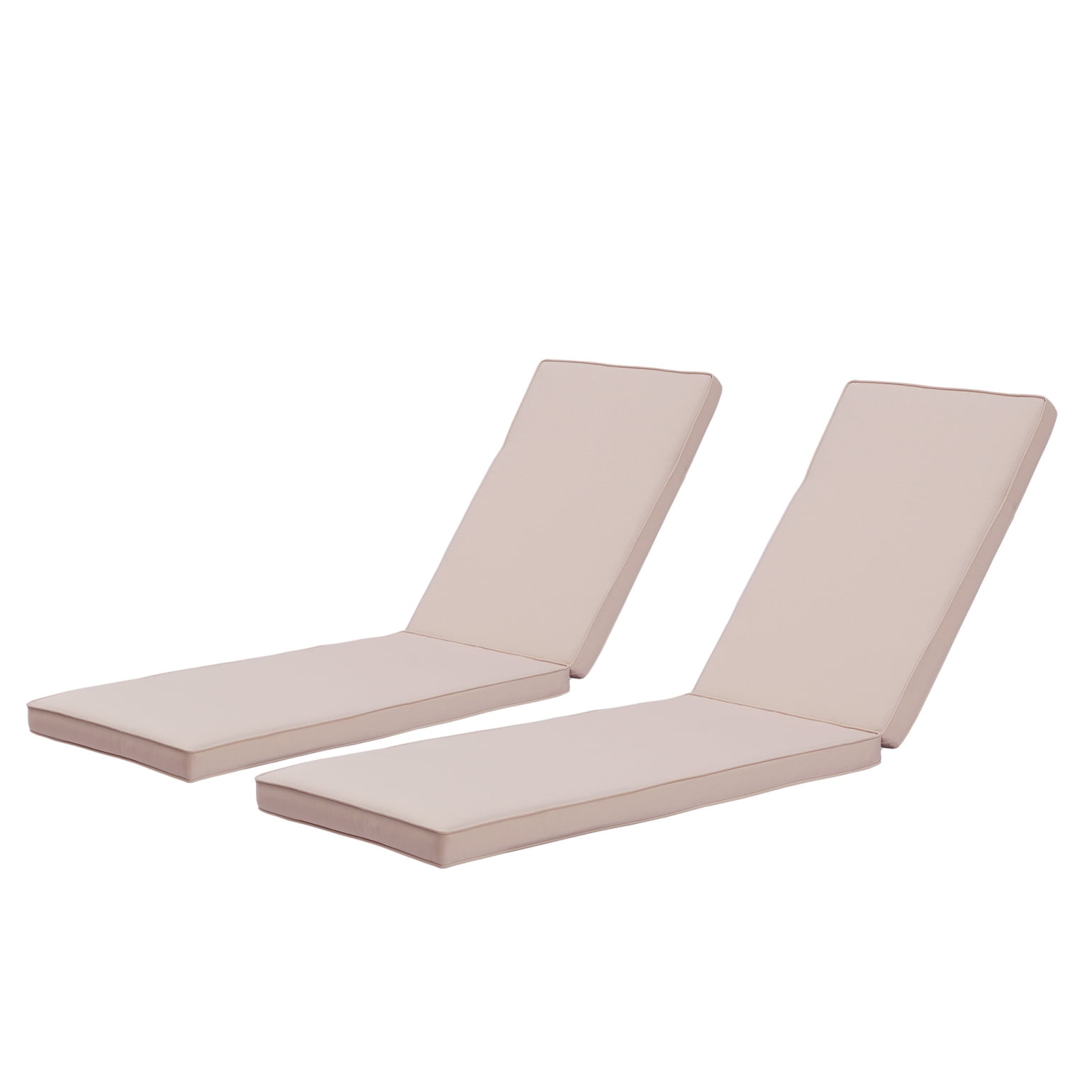 2PCS Lounge Chair Cushion Set with Adjustable Strap, Polyester Fabric ...