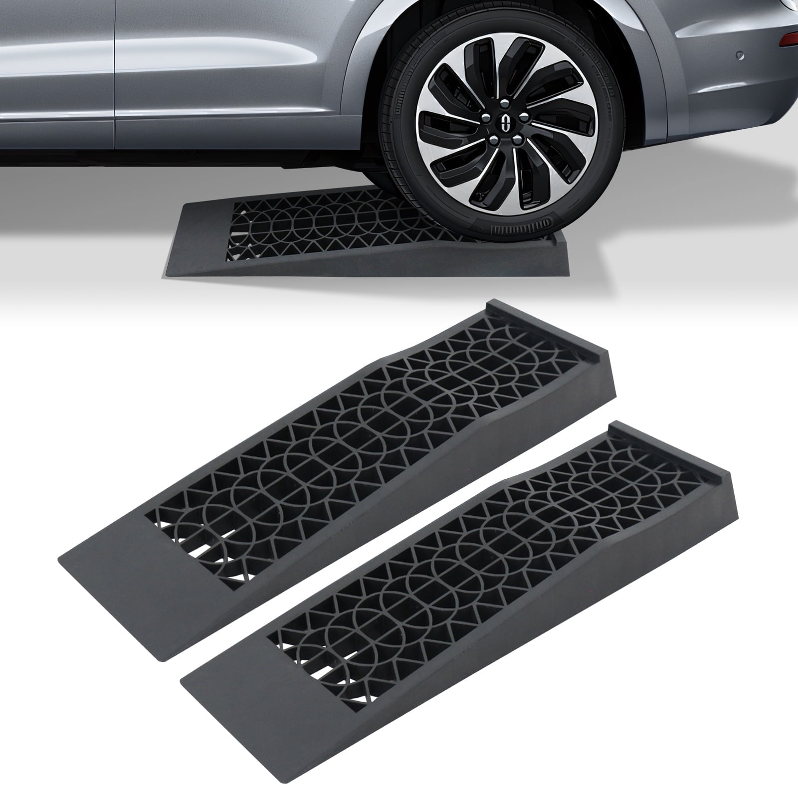 2PCS Low Profile Car Ramps, Lifts Vehicles for Maintenance or Oil ...