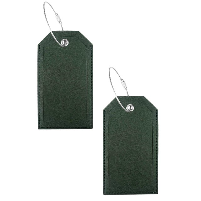 2PCS Luggage Craft Stationery Leather Luggage Tags Wire Lanyard ...