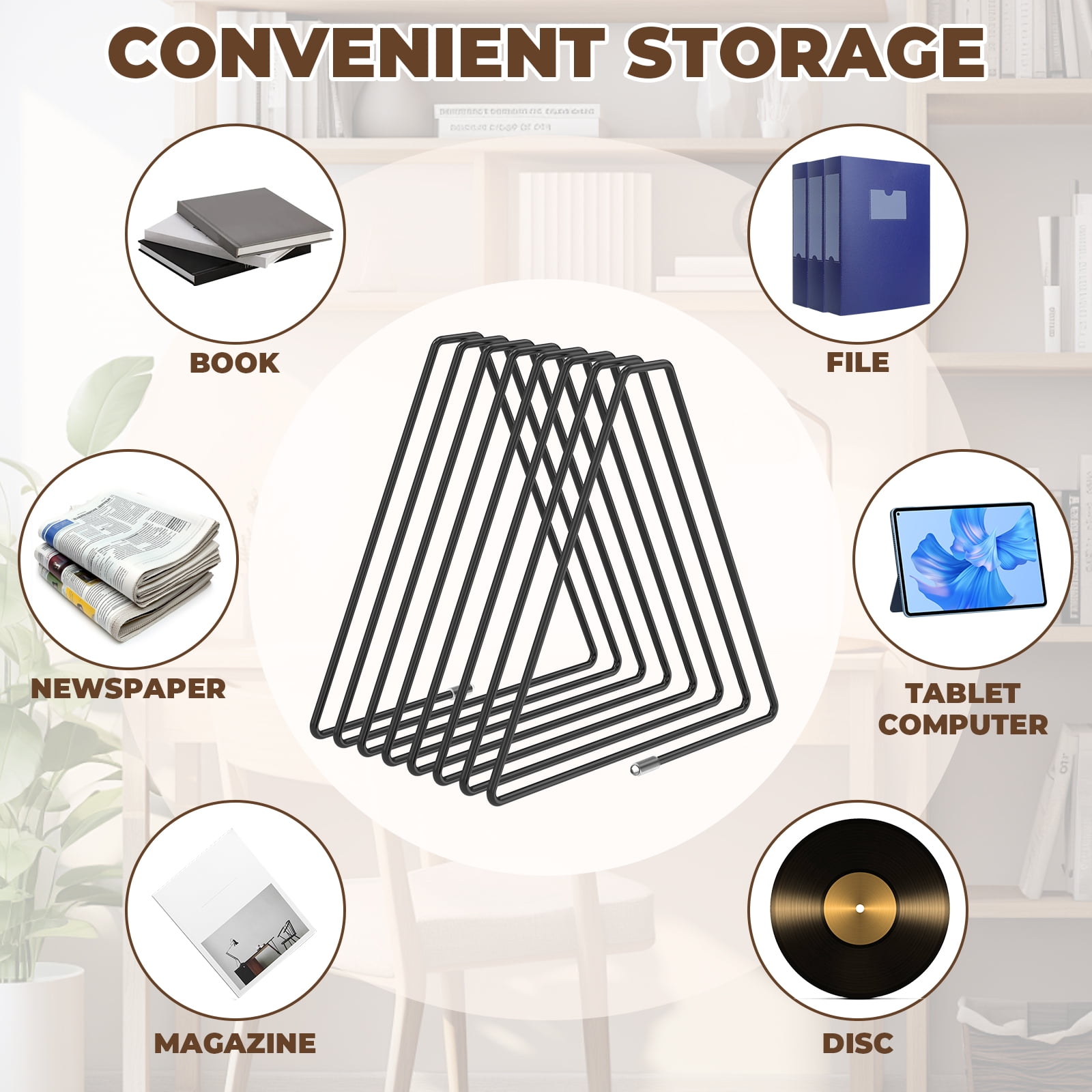 2PCS Magazine Holder Metal Triangle Magazine Holder Stretchable Desktop ...