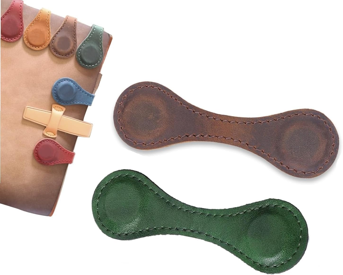 2PCS Magnetic Leather Bookmark，Double-Sided Magnetic Page Markers ...
