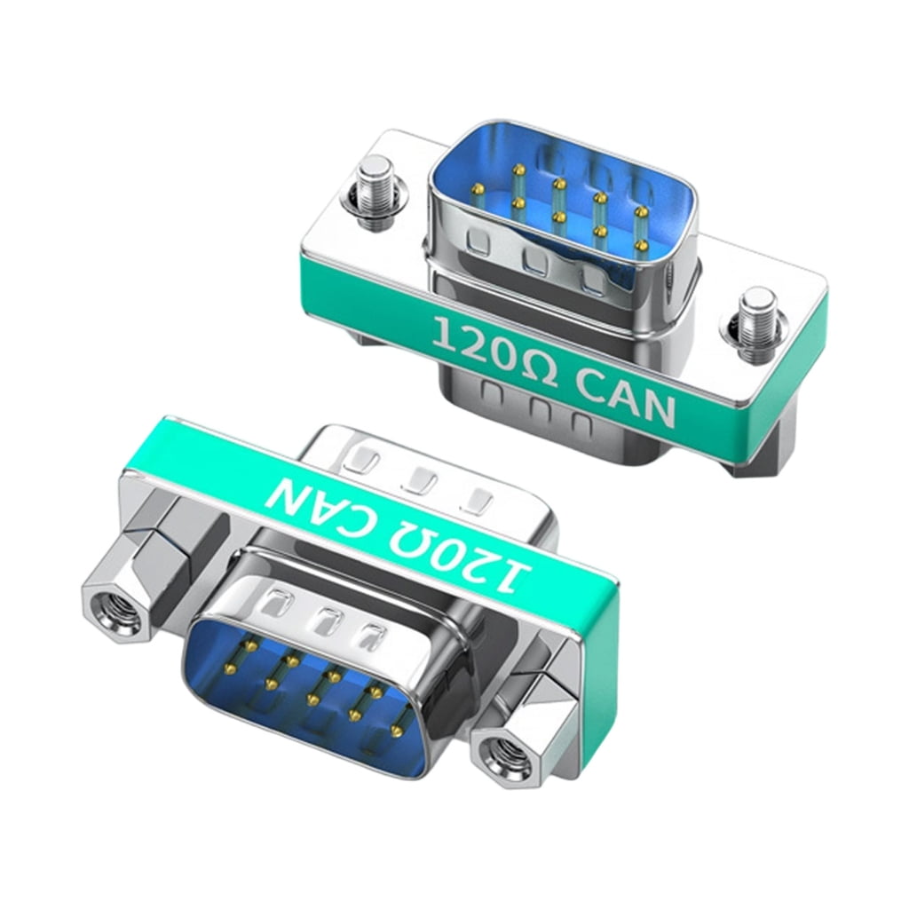 2PCS Male Female DB9pin Adapters Instantly Data Transfer 120Ω Resistor ...