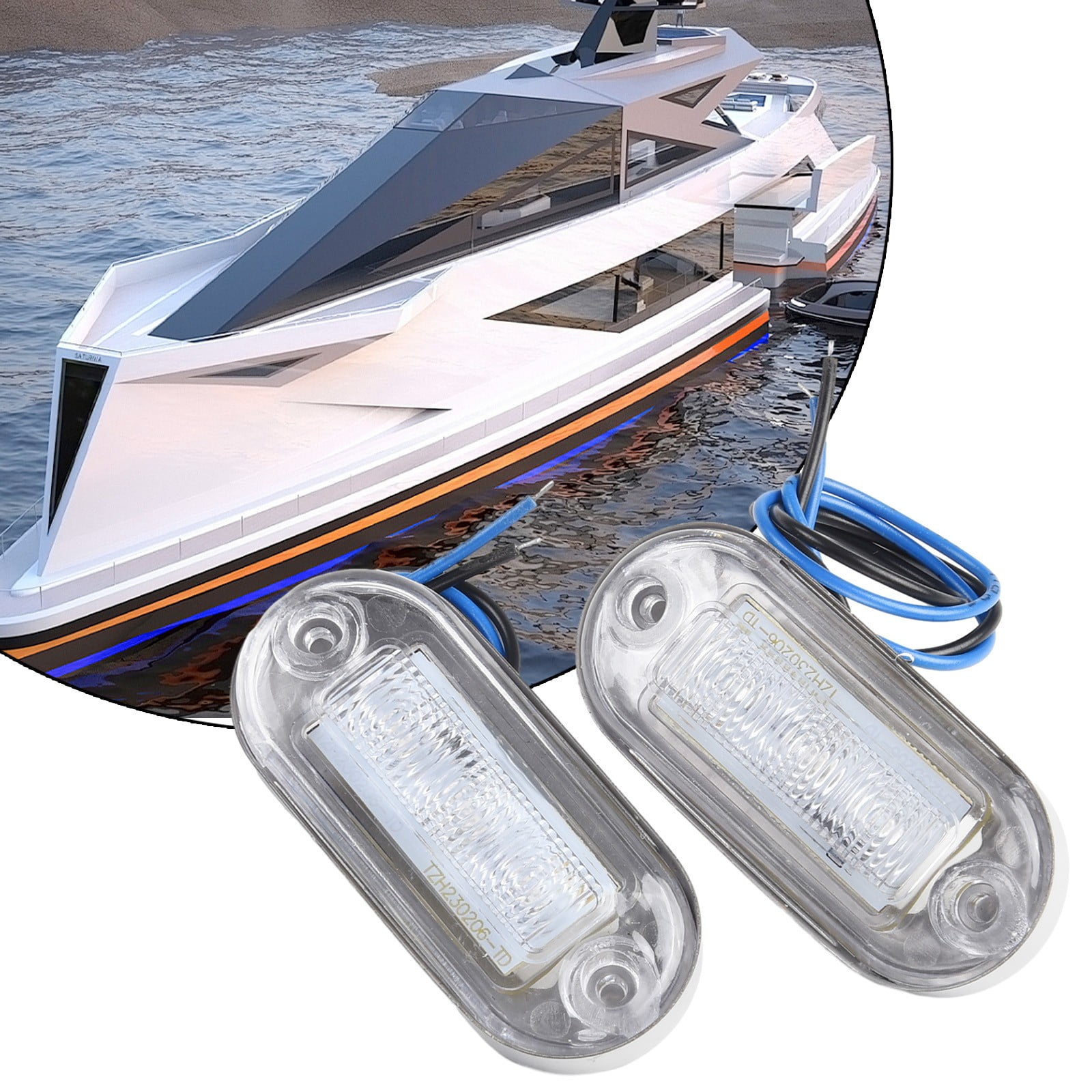 2PCS Marine Boat LED Courtesy Light 12V Waterproof Deck Lamp Stainless ...