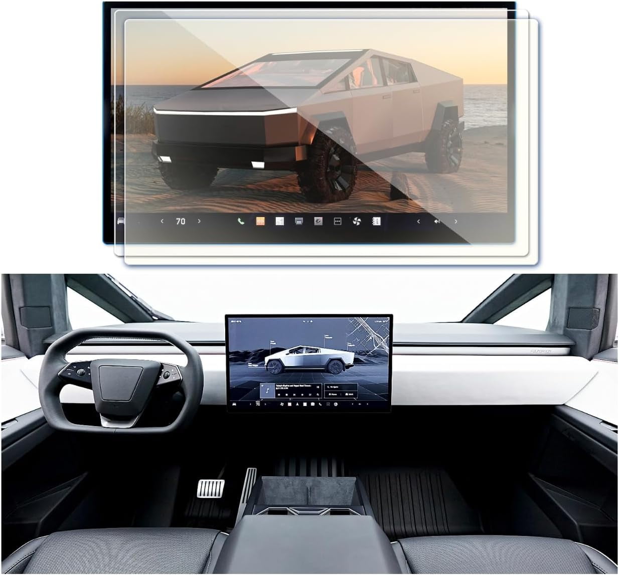 2PCS Matte 2024 Tesla Cybertruck Screen Protector Compatible with ...
